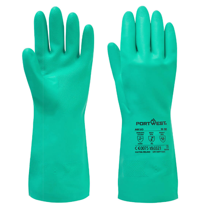 Portwest A810 – Nitrosafe Chemical Gauntlet Green – MyWorkwear.ie